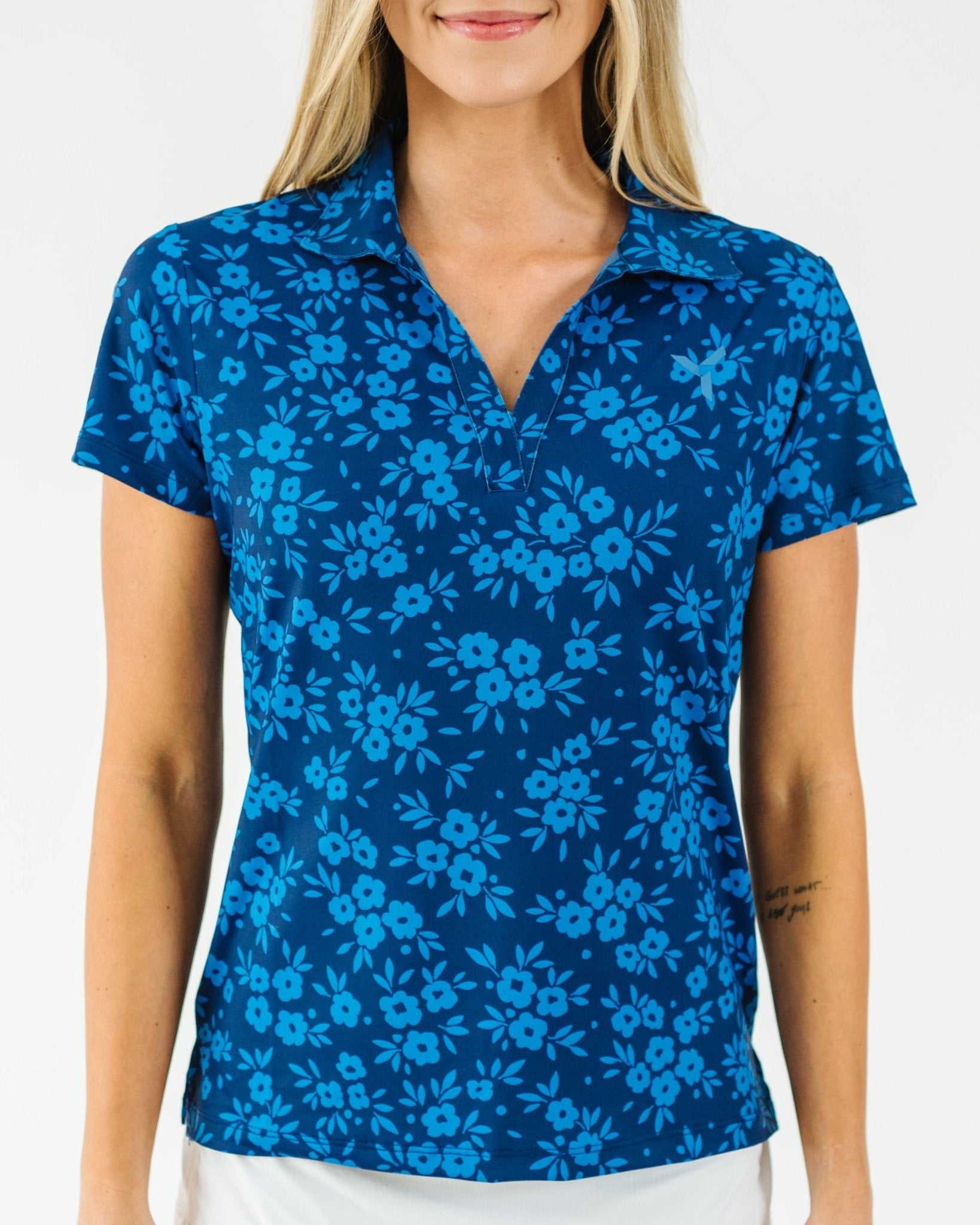 Navy Daisy Womens Golf Shirt Only 39 95 By Yatta Golf