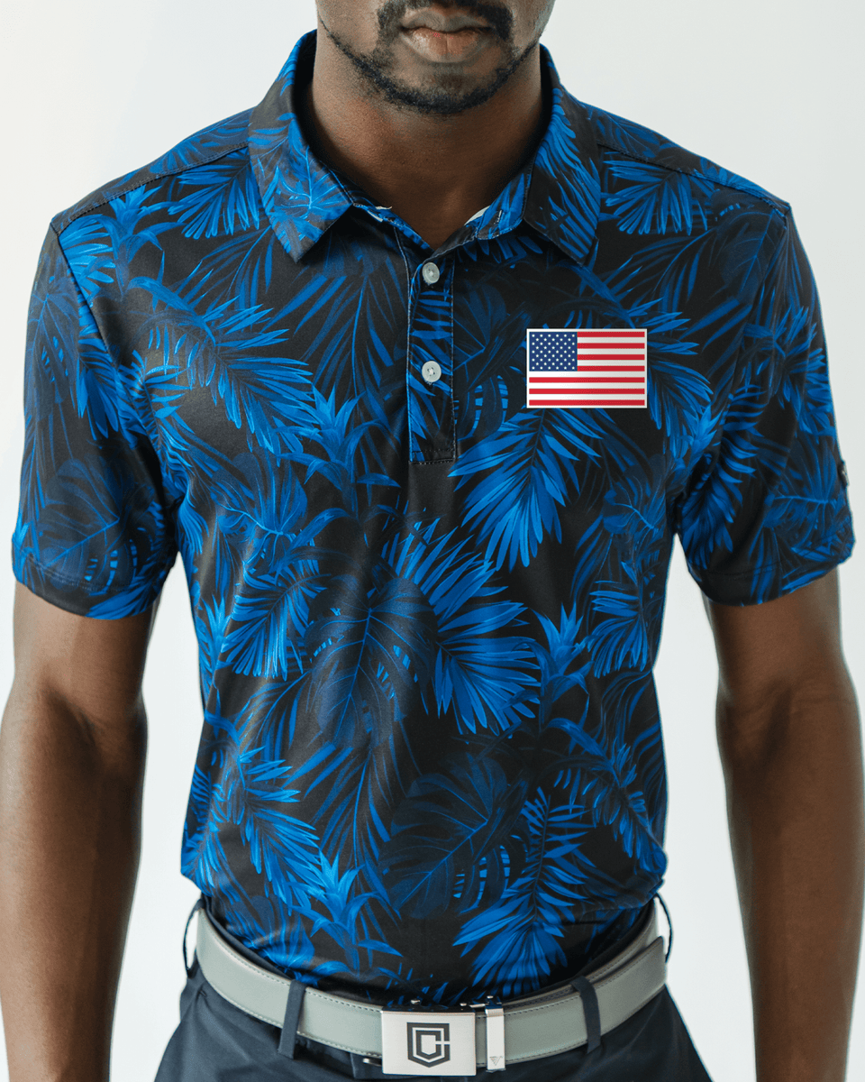 Midnight Blue Golf Polo. USA EDITION. – Yatta Golf