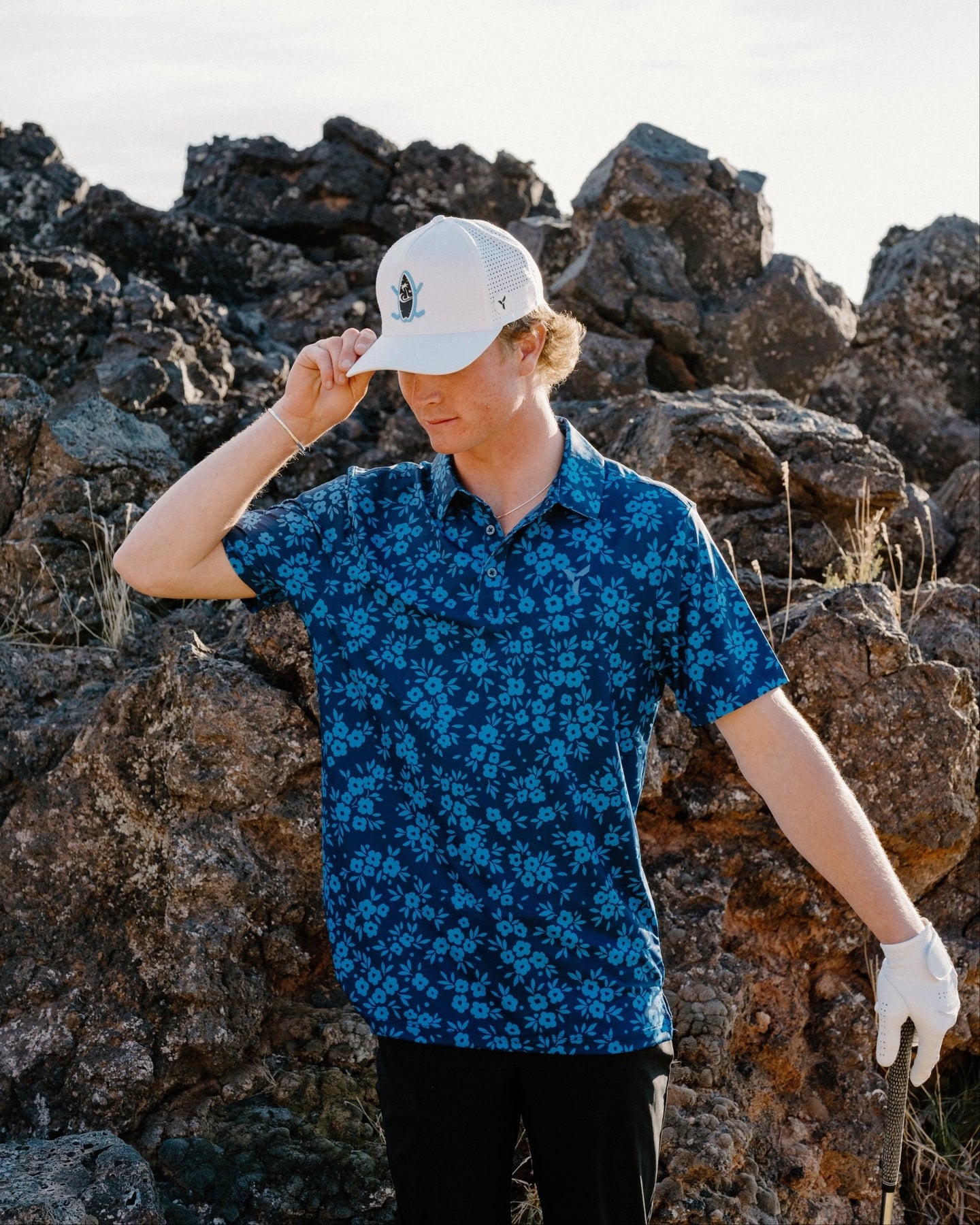 Navy Daisy Golf Shirt | Only $39.95 | By Yatta Golf