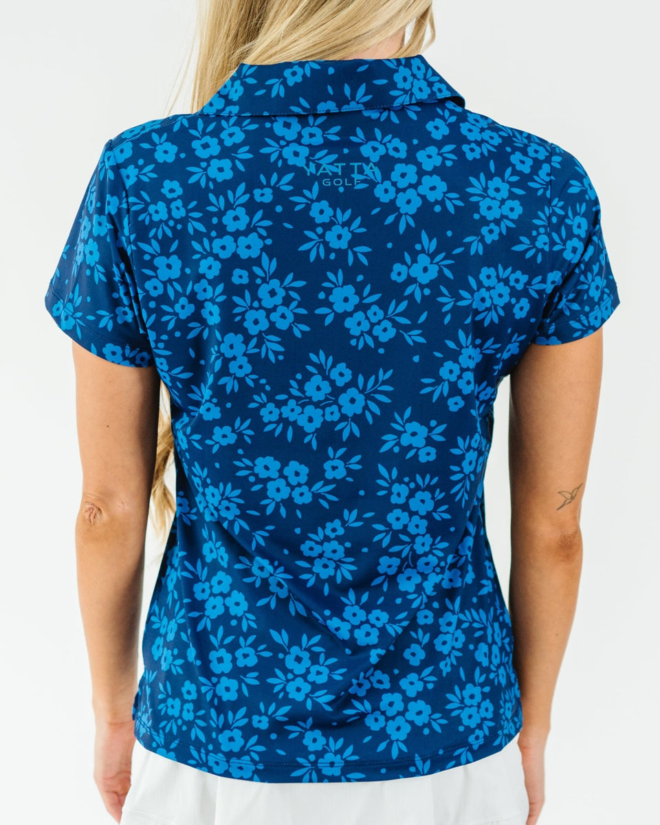 Navy Daisy Women's Golf Shirt | Only $39.95 | By Yatta Golf