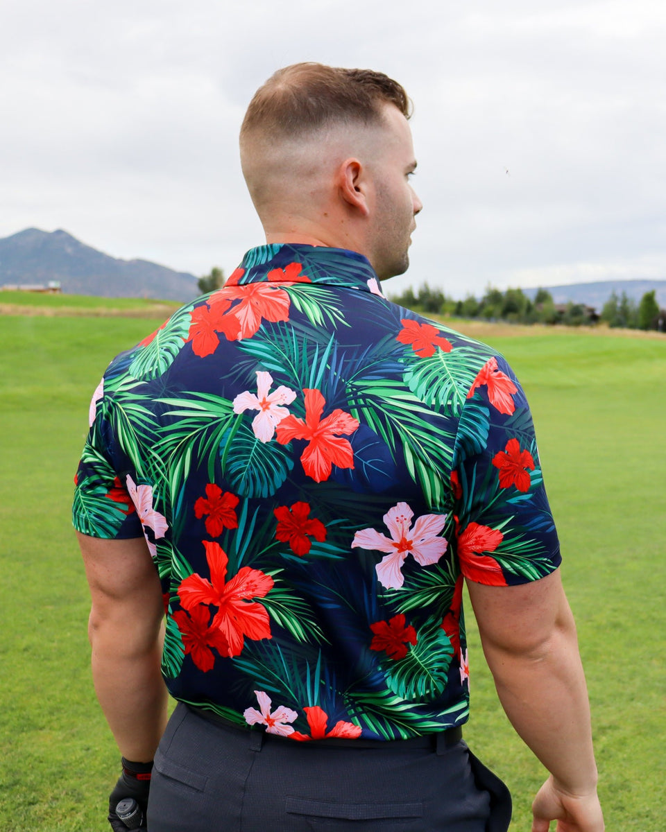 Hawaiian Golf Shirt - Jungle Hibiscus. Only $39.95. – Yatta Golf
